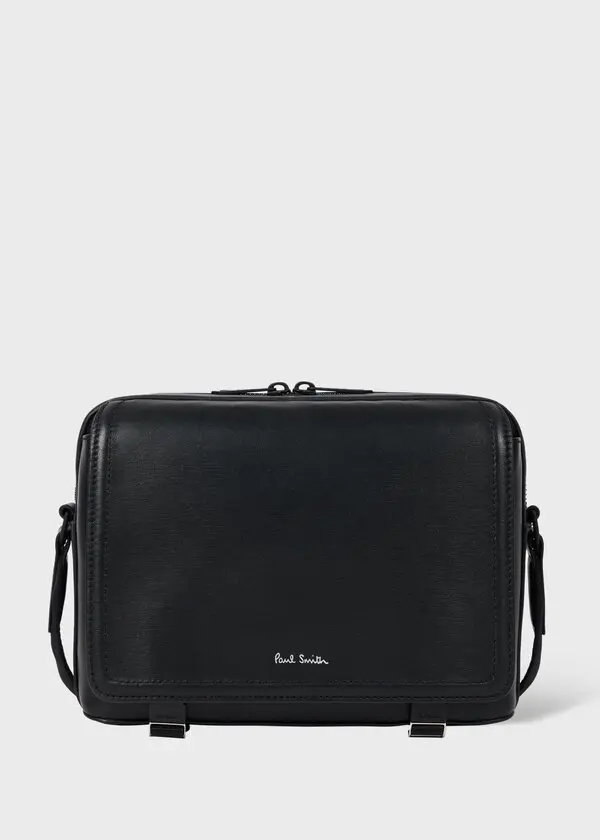 Paul Smith Straw-grain Embossed Leather Messenger Bag