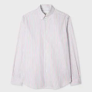 Paul Smith Classic-fit Light Red Stripe Cotton Button-down Shirt - Pink