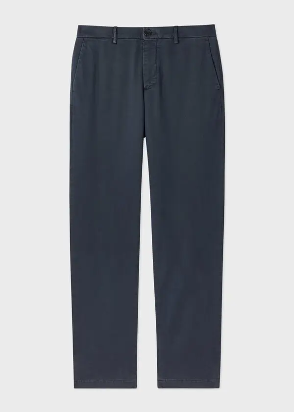 Paul Smith Washed Navy Stretch Cotton-twill Chinos