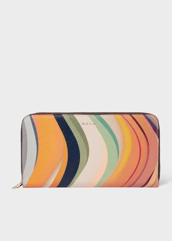 Paul Smith Dusky Swirl' Leather Large Zip-around Purse