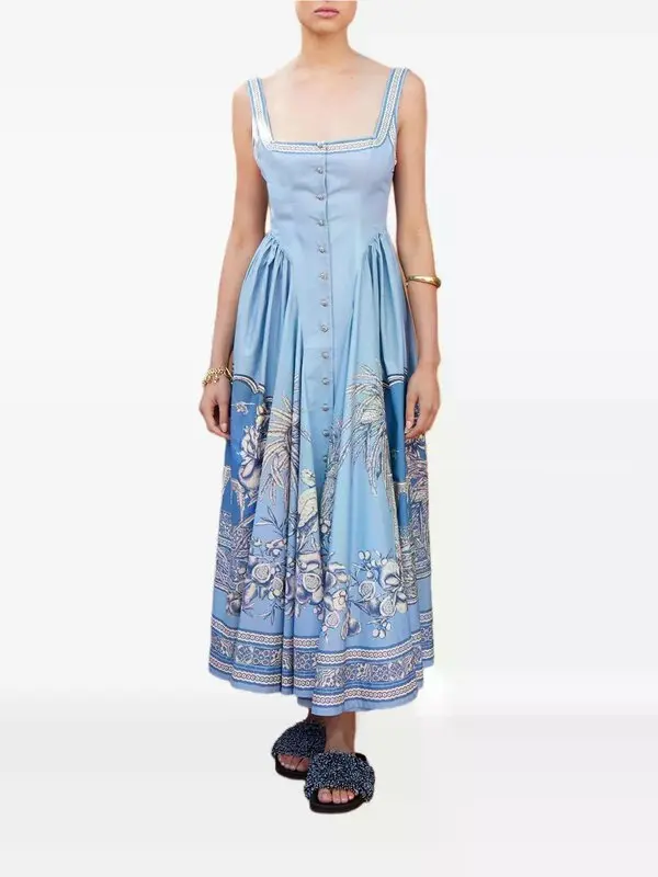 ALEMAIS Villa Romantica Floral Midi Dress
