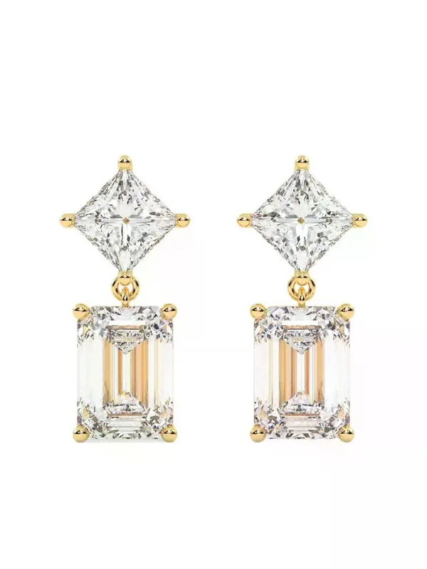 TILLA 14kt Princess-cut Dangle Earrings - Gold