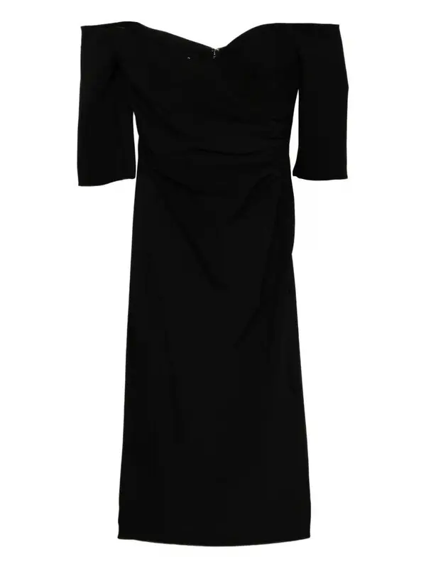Amsale Crepe Off-shoulder Dress