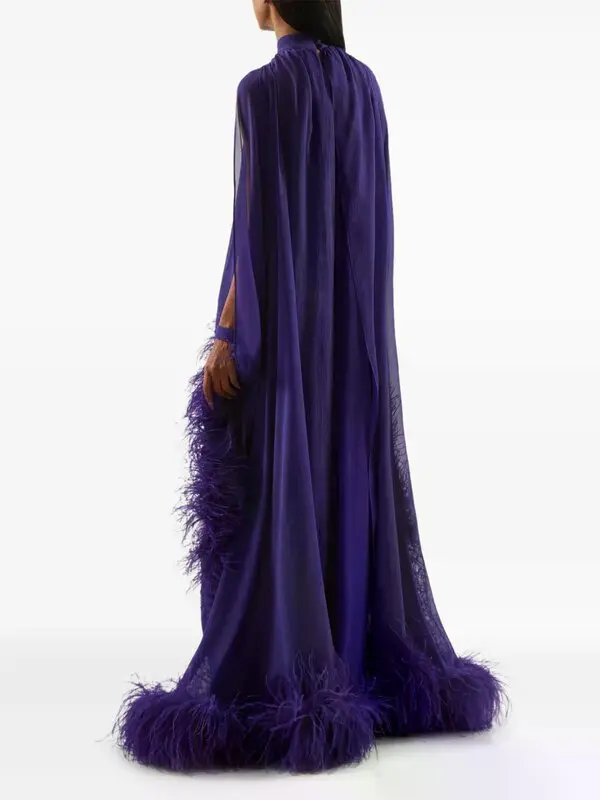 TALLER MARMO Eterea Feathered Maxi Gown