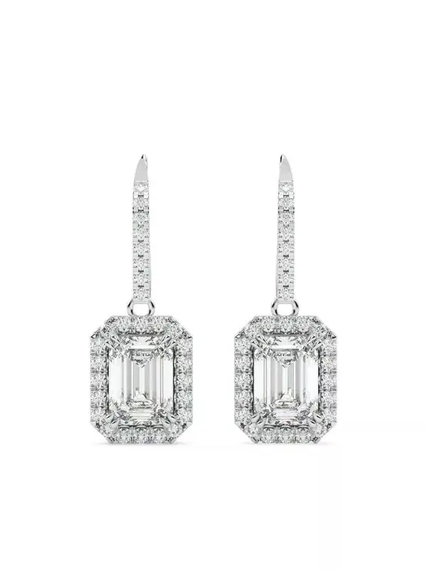 TILLA 14kt White Gold Dangling Earrings - Silver