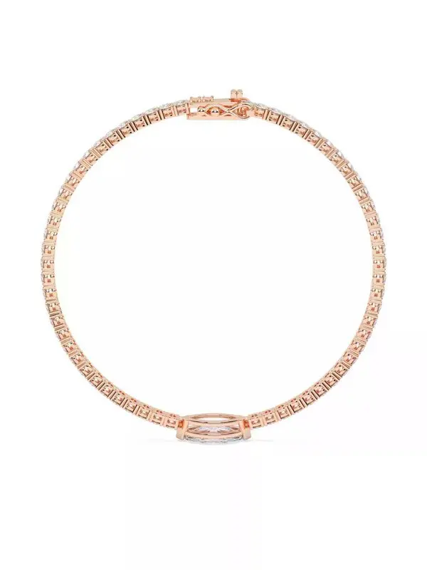 TILLA 14k Rose Gold Diamond Tennis Bracelet - Pink