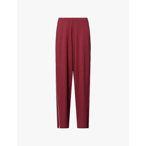 DJERF AVENUE Wide-leg Stretch-woven Pyjama Bottoms - Burgundy