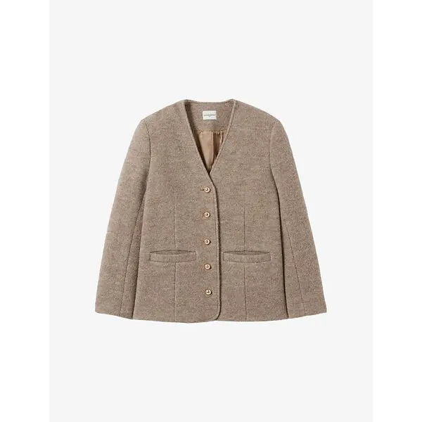 Claudie Pierlot Buttoned V-neck Wool Jacket
