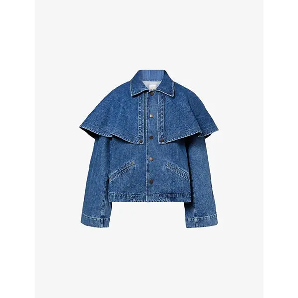 FRAME Boxy Fit Cape Denim Jacket