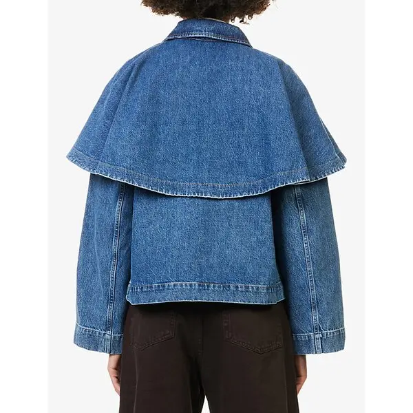 FRAME Boxy Fit Cape Denim Jacket