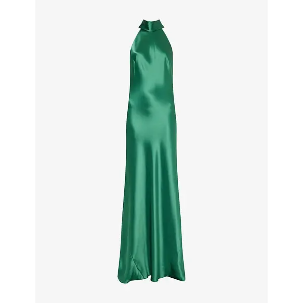 Galvan Sienna Halter-neck Satin Gown