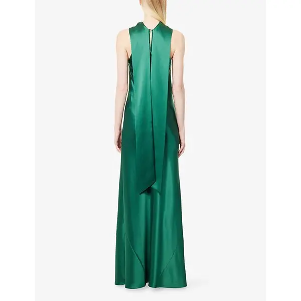 Galvan Sienna Halter-neck Satin Gown