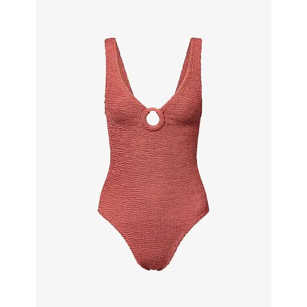 Hunza G Celine Coverage Swimsuit - Metallic Rosewood