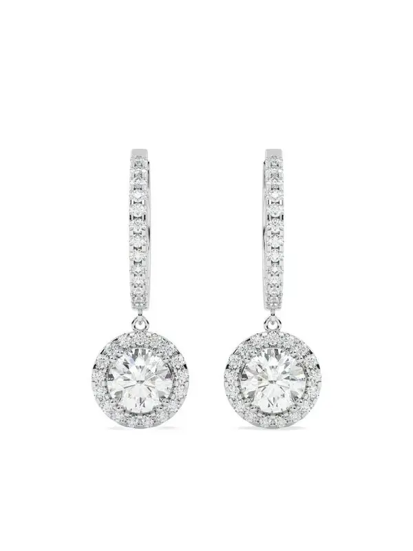 TILLA 14k White Gold 2.35ct Diamond Earrings - Silver