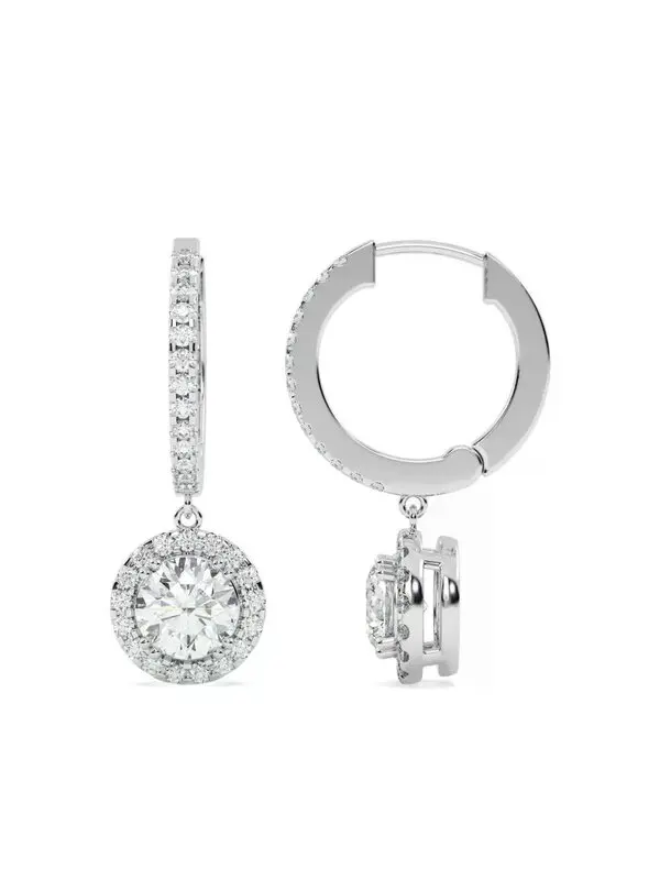 TILLA 14k White Gold 2.35ct Diamond Earrings - Silver