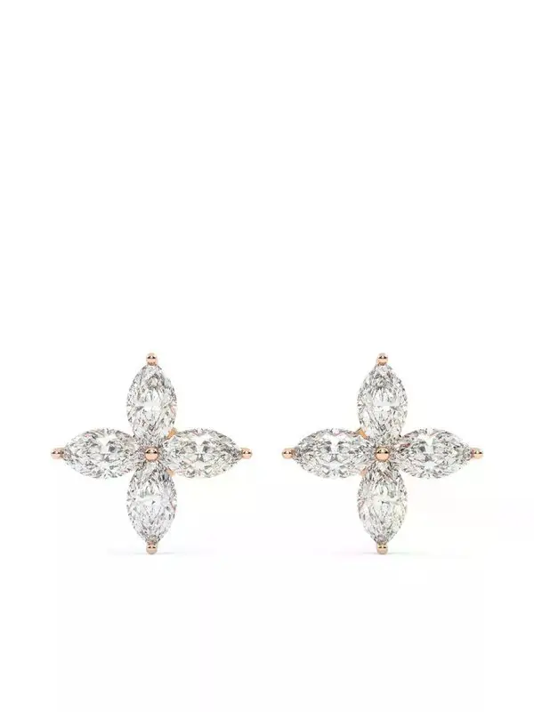 TILLA 14kt Lab Grown Diamond Cluster Earrings - White