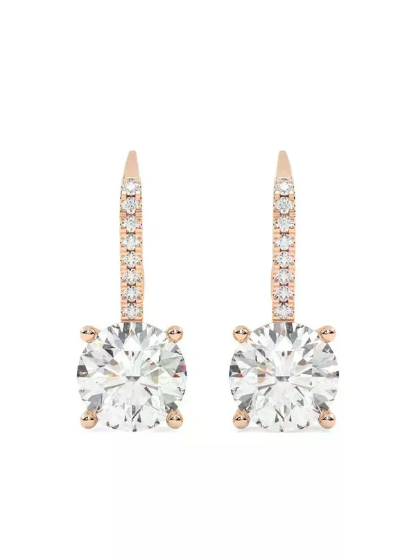 TILLA 14kt Rose Gold Dangling Earrings - Pink