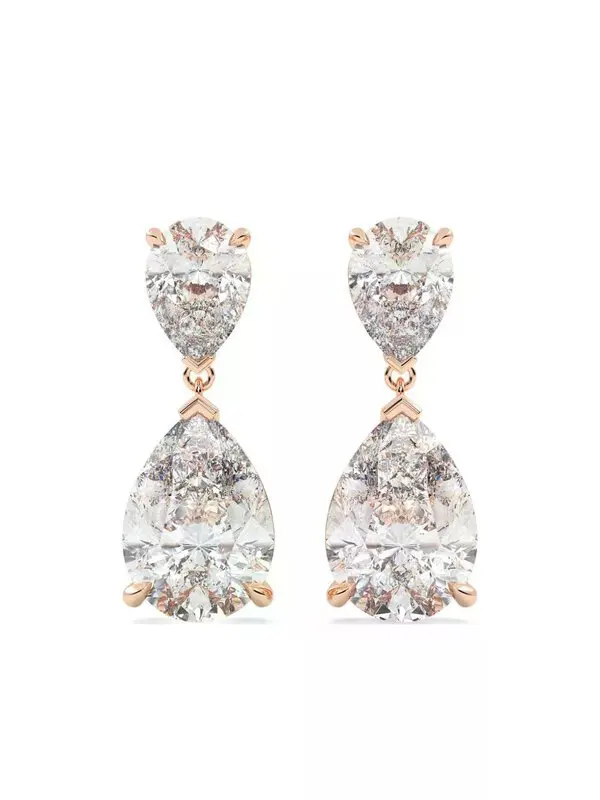 TILLA 14k Rose Gold Lab-grown Diamond Earrings - Pink