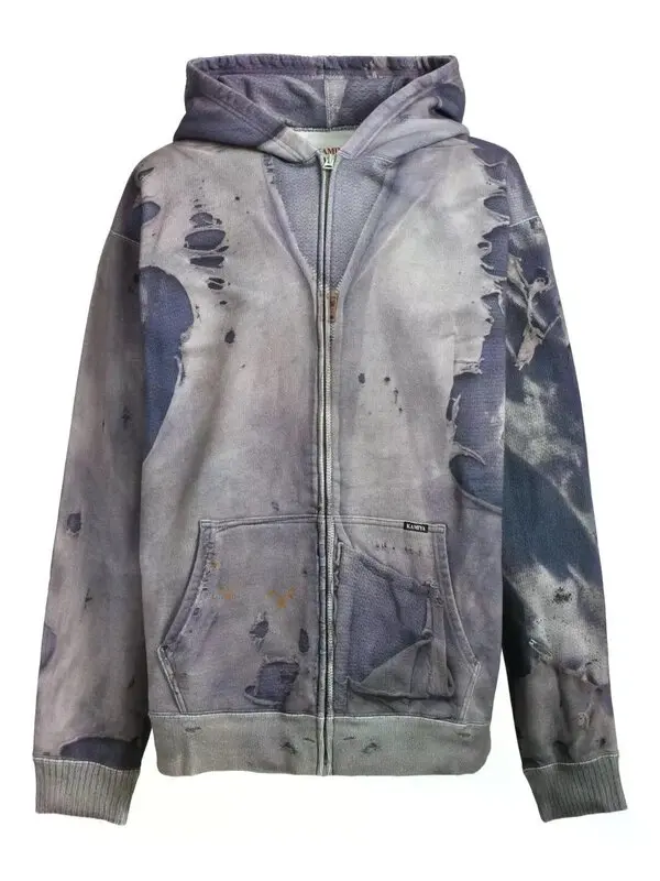 KAMIYA Distressed Zip-up Hoodie