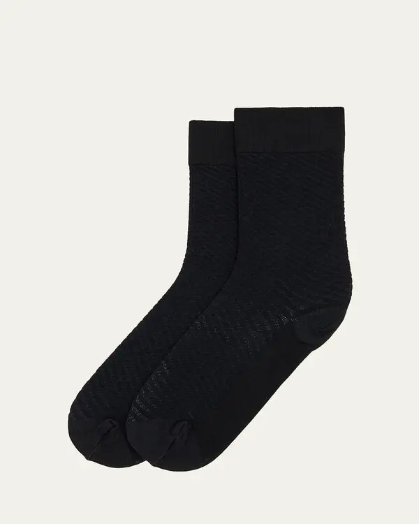 Wolford Merino Wool-blend Dot Crew Socks - Black