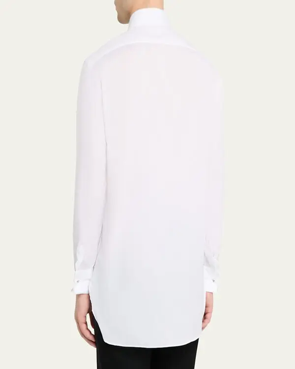 Kiton Cotton Pique Bib-front Dress Shirt