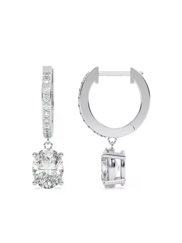TILLA 14kt White Gold And Diamond Hoop Earrings
