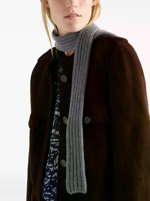 Prada Logo-detail Knit Scarf