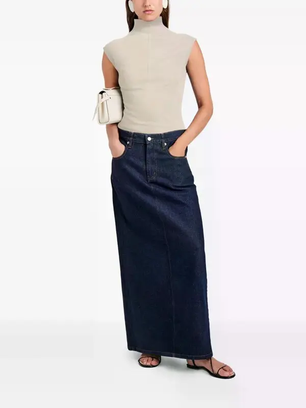 Proenza Schouler White Label Zane Brushed Rib Knit High Neck Sleeveless Top - Neutrals