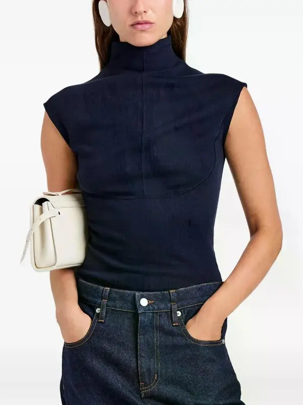 Proenza Schouler White Label Zane Ribbed Top - Blue