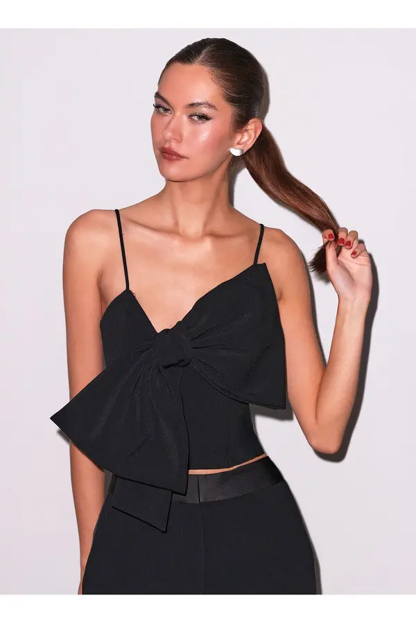 Fleur Du Mal Blair Bow Top - Black