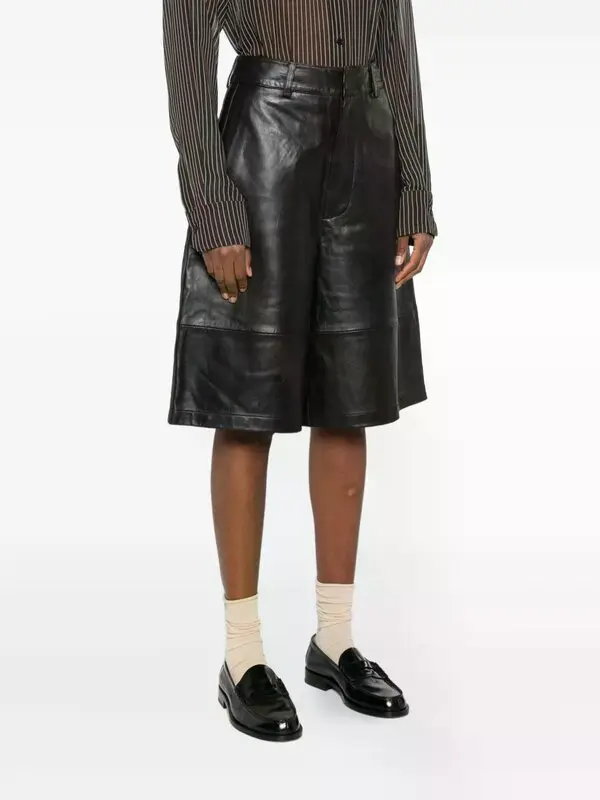 THE FRANKIE SHOP Leather Paneled Shorts