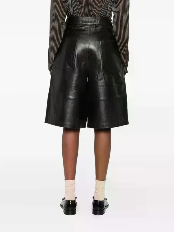 THE FRANKIE SHOP Leather Paneled Shorts