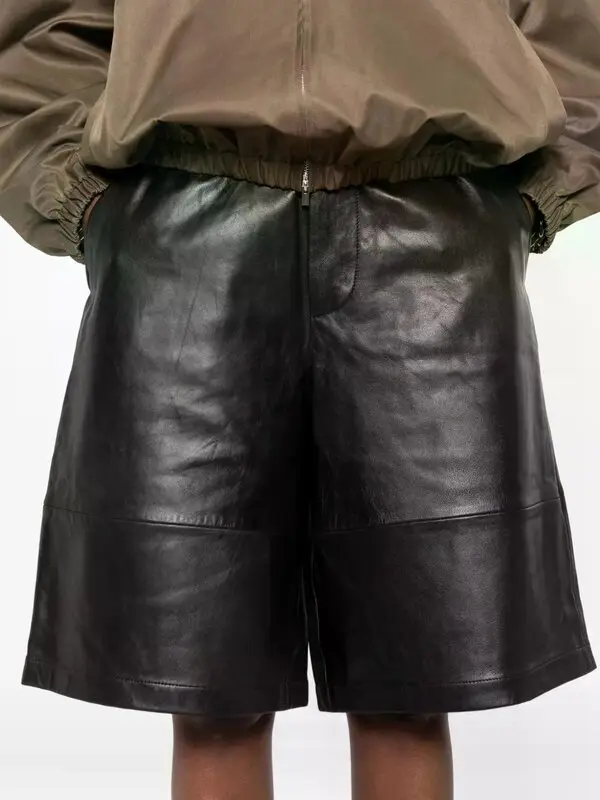 THE FRANKIE SHOP Leather Paneled Shorts