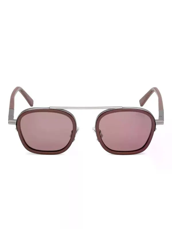 Zegna Square Frame Sunglasses - Brown