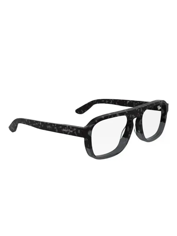 Calvin Klein Tortoiseshell-effect Pilot Frame Glasses