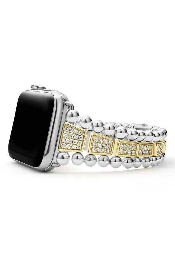 Lagos Smart Caviar Diamond Watch Bracelet - Gold