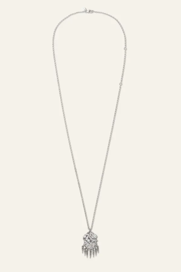 Ba&sh Anouchka Zircon Pendant Necklace - Gray