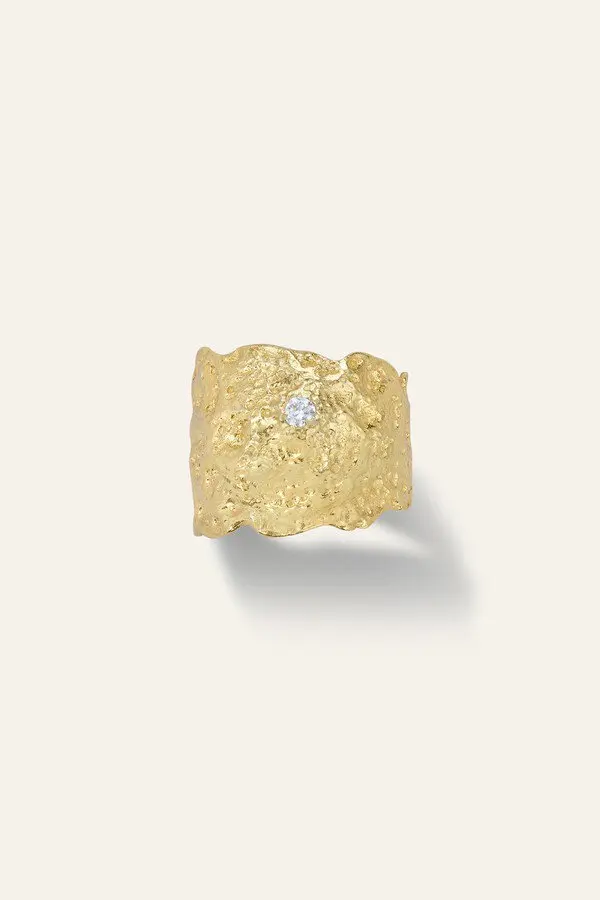 Ba&sh Anae Zircon Ring - Gold