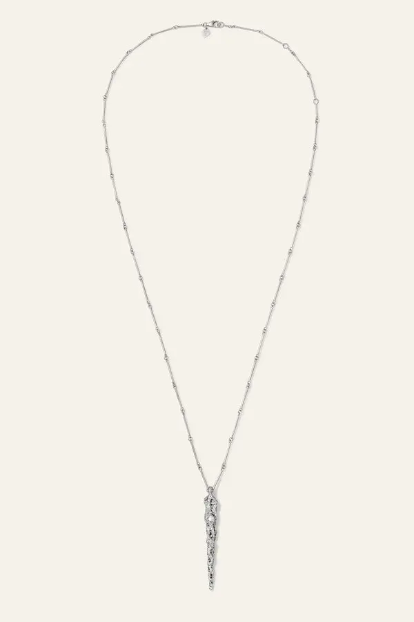 Ba&sh Angela Long Zircon Necklace - Gray