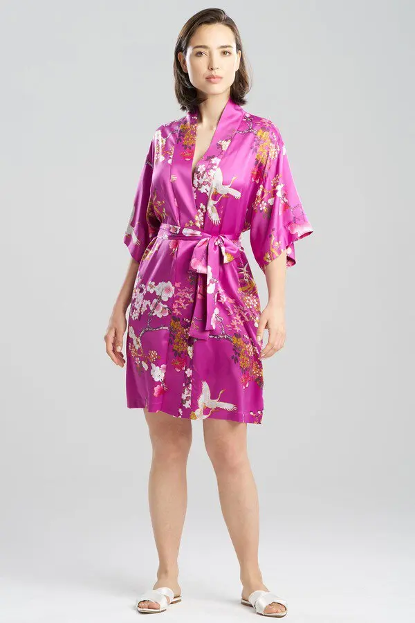 Natori Sakura Satin Wrap - Pink / Purple