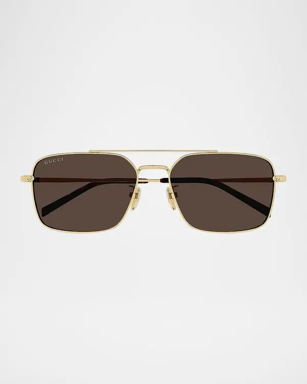 Gucci Petit Gg 58mm Metal Navigator Sunglasses - Gold