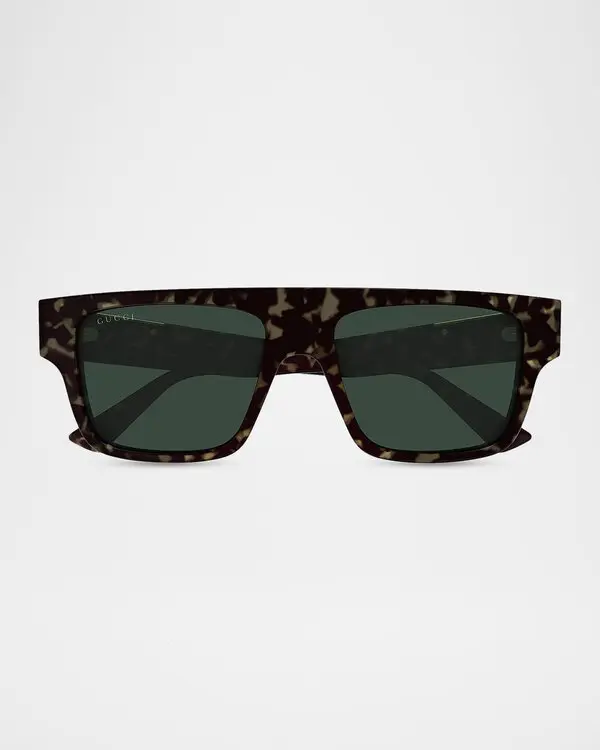 Gucci Subtle Web 53mm Square Acetate Sunglasses - Havana