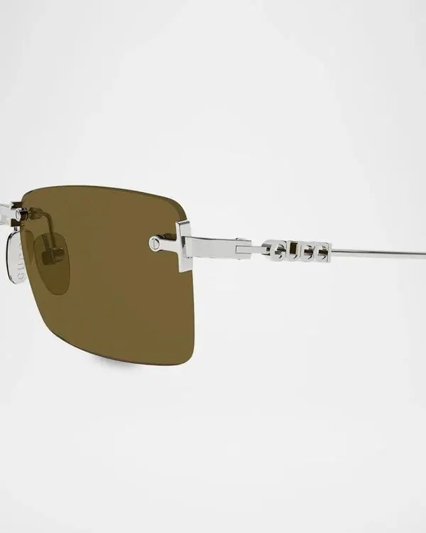 Gucci 56mm Rimless Rectangular Sunglasses