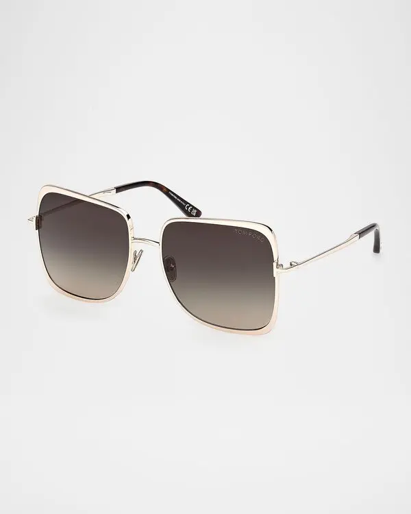 TOM FORD 52mm Square Sunglasses - Shiny Black