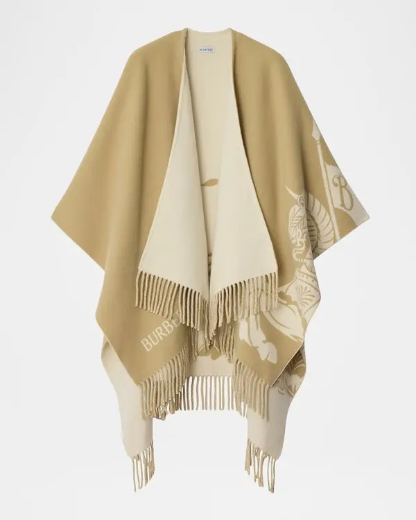 Burberry Ekd Wool Cashmere Cape - Beige