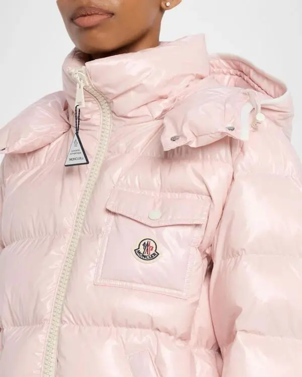 Moncler Andro Hooded Down Jacket - Pink