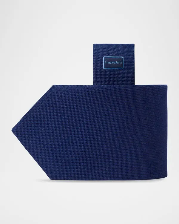 Stefano Ricci Micro-jacquard Wool And Silk Tie - Dkblue