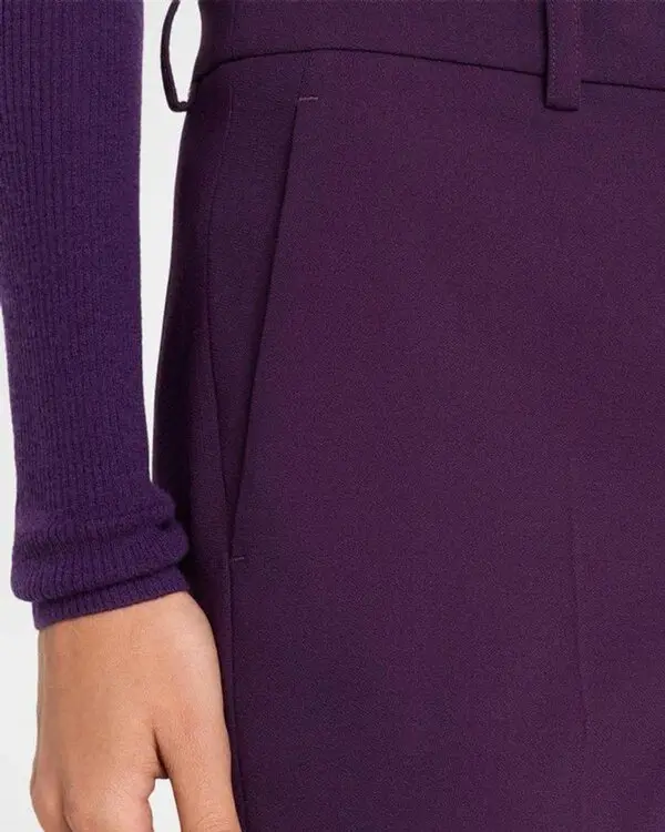 Michael Kors Haylee Flare-leg Stretch Wool Trousers - Amethyst