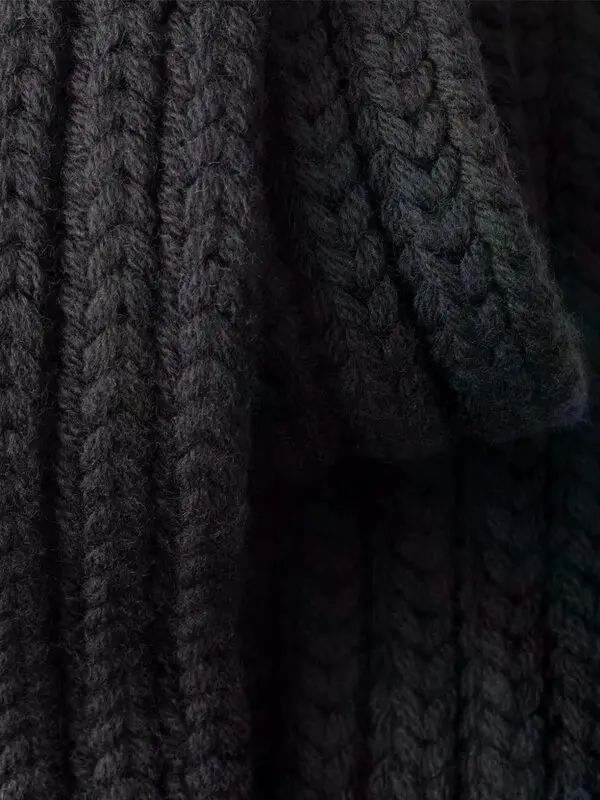 Prada Enameled Triangle Knit Scarf - Black