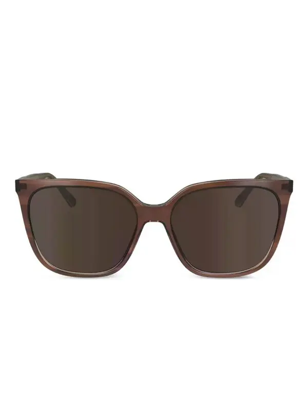Calvin Klein Striped Acetate Square Sunglasses - Brown